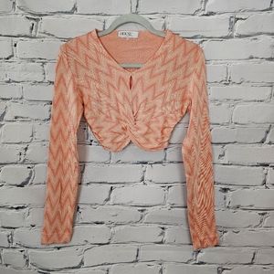 House of CB | Tops | House Of Cb London Bertille Peach Zigzag Bandage ...